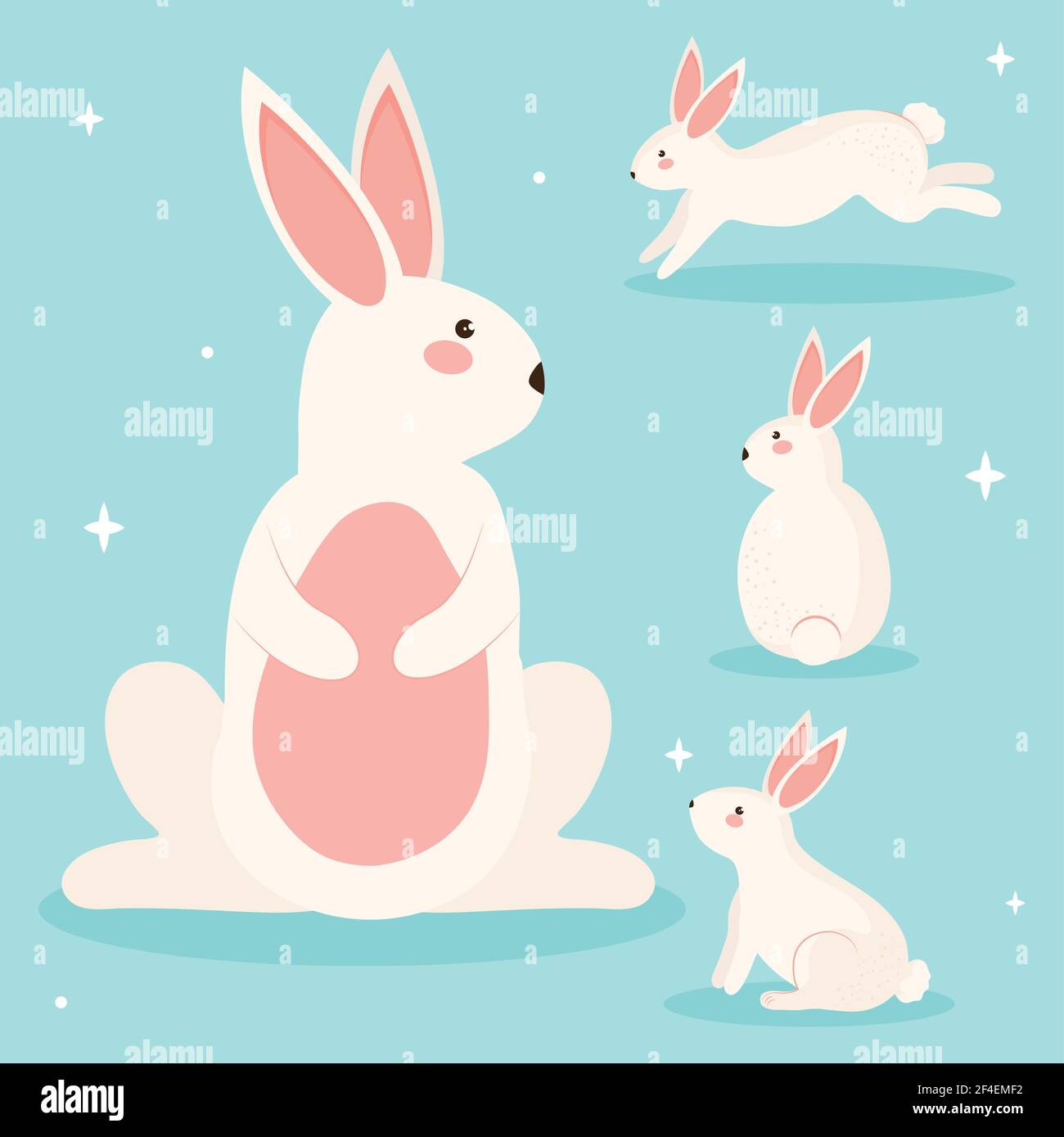 four beauty rabbits Stock Vector Image & Art - Alamy