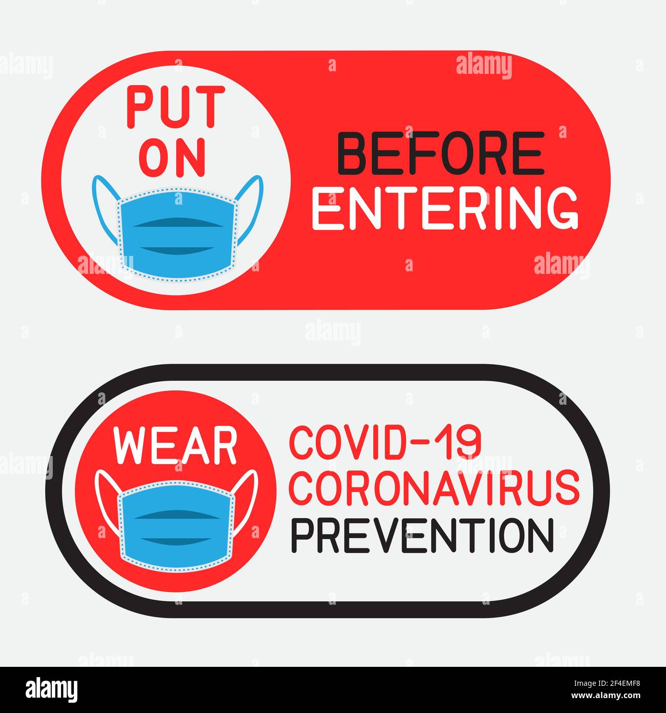 put on and wear medical mask sign Stock Vector Image & Art - Alamy