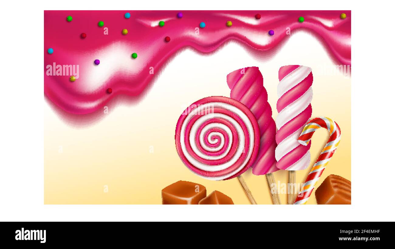Sweet Shop Creative Promotional Poster Vector Illustration Stock Vector ...