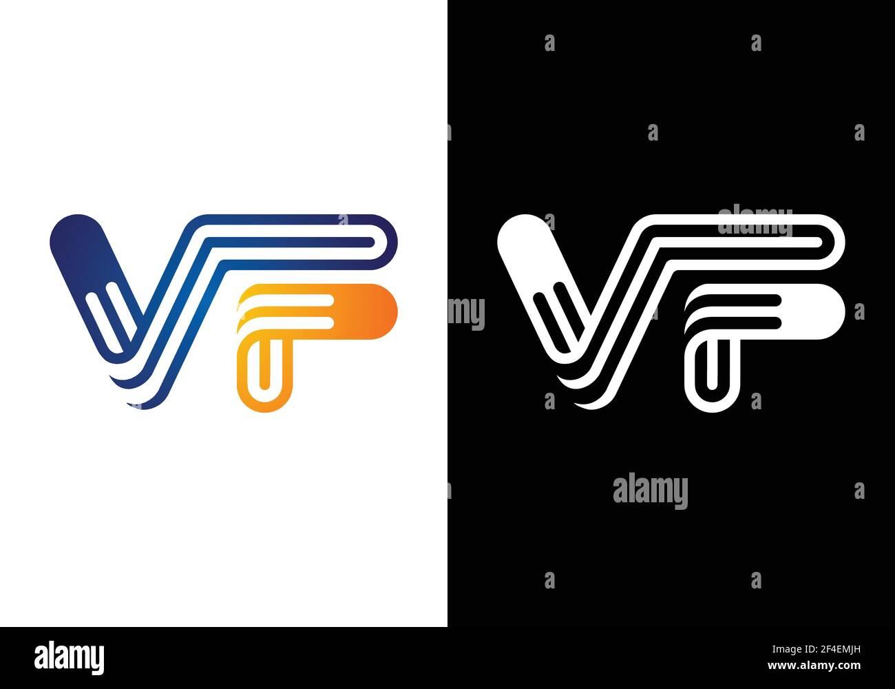 V F Letter Logo Design. Creative V F Letters icon vector Stock Vector ...