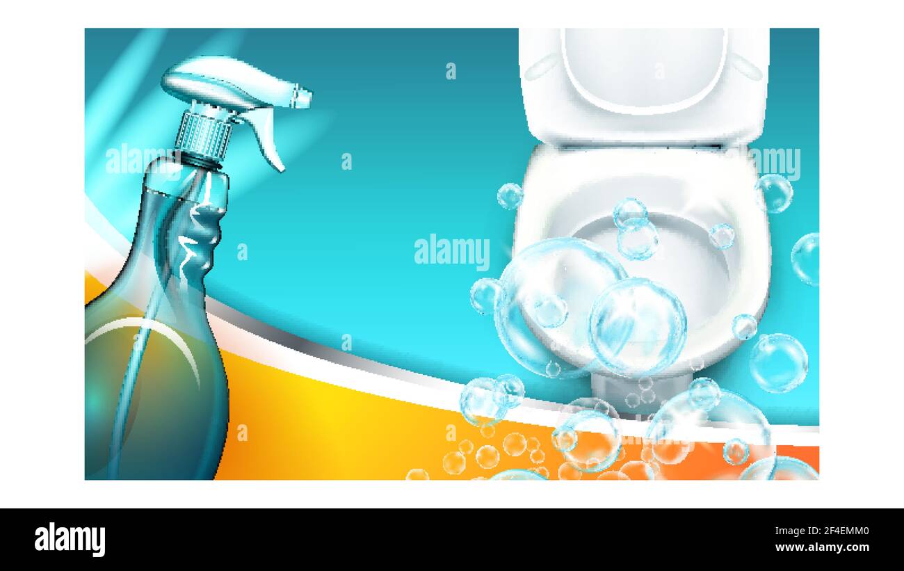 Toilet Cleaner Creative Advertising Poster Vector Illustration Stock ...