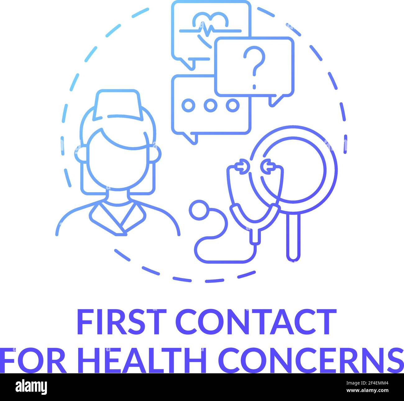 First contact for health blue gradient concerns concept icon Stock ...