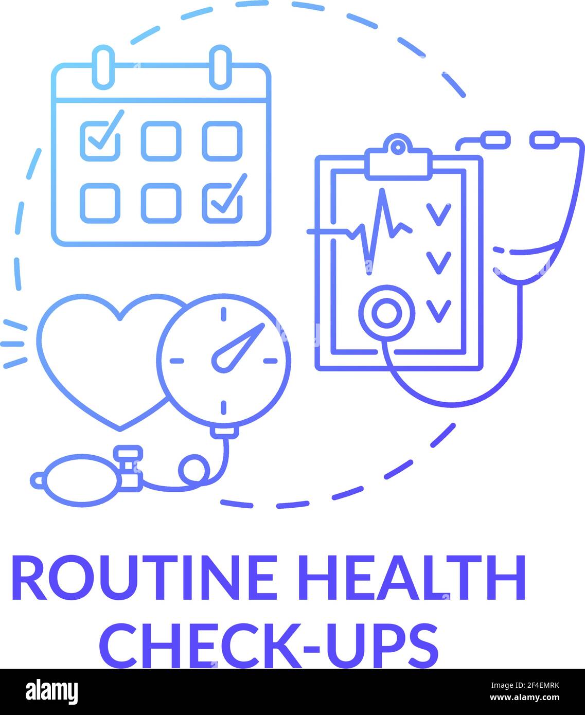 Routine health checkups blue gradient concept icon Stock Vector Image ...