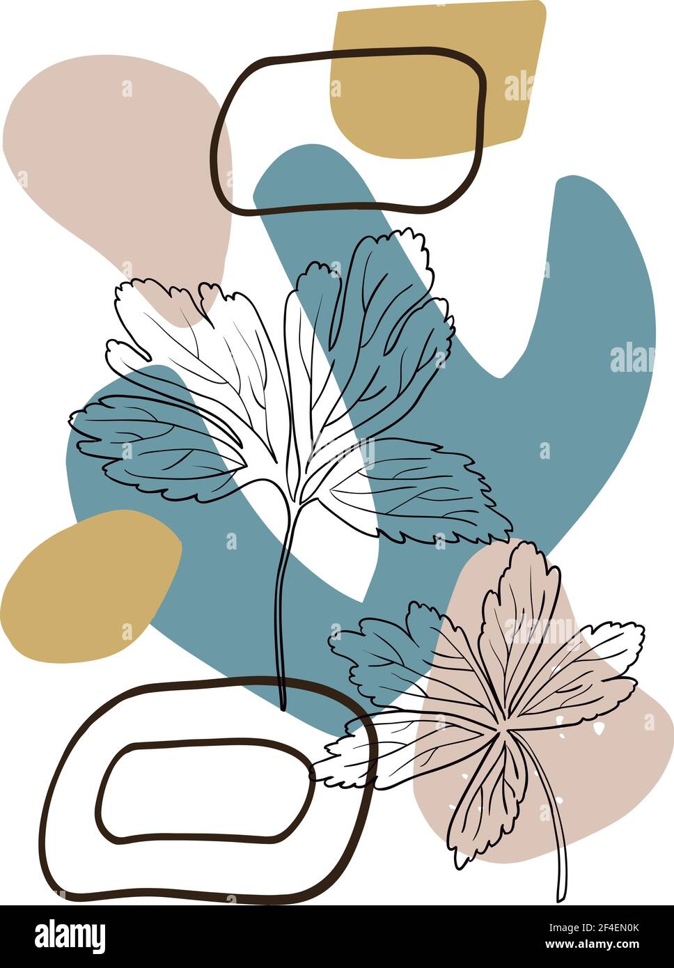 Poster in contemporary minimalistic boho style with geometric abstract ...