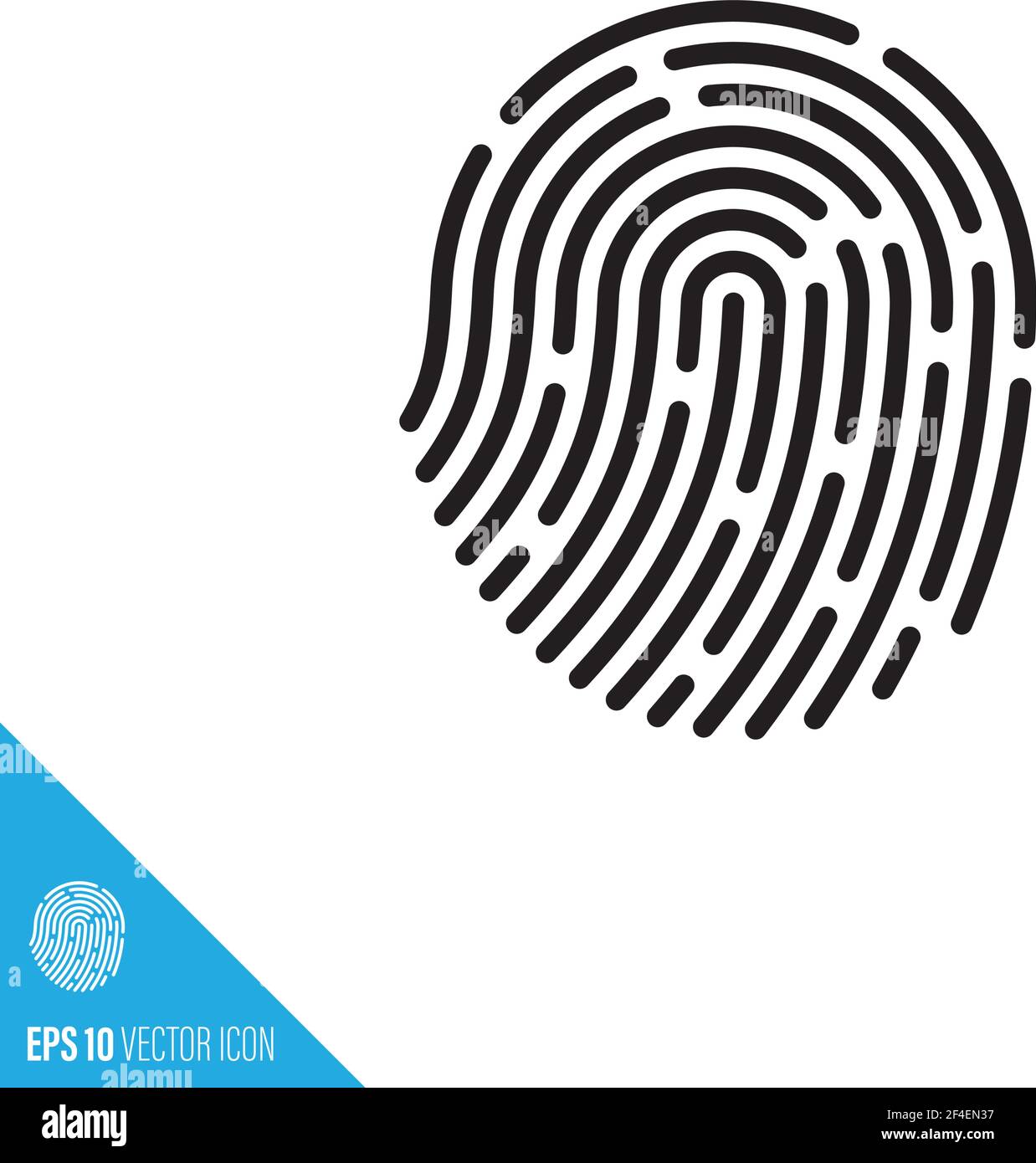 Fingerprint vector icon. Cyber security and biometric identification ...