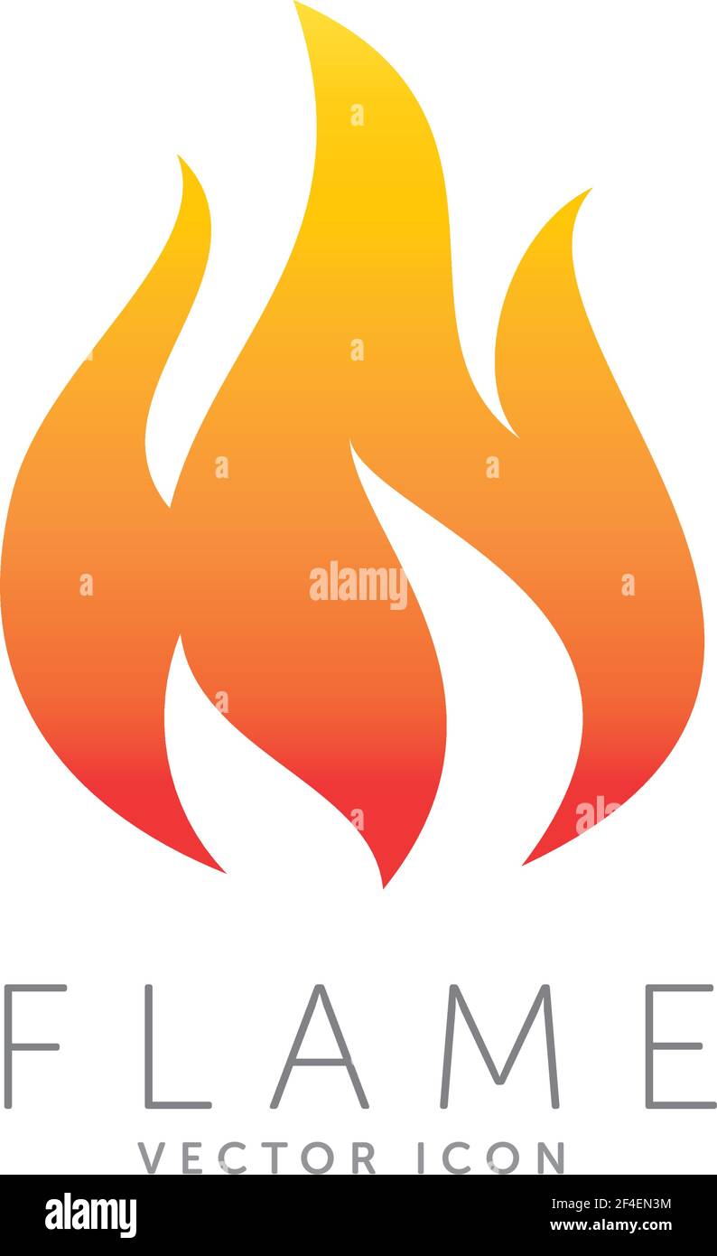 Flame color icon or company logo vector template. Heat and fire symbol ...