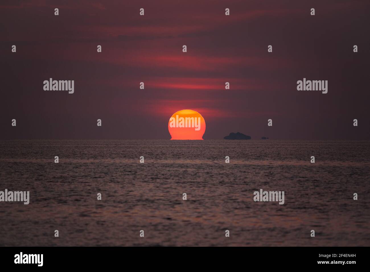 Beautiful omega sunset at Lipe island, Satun province, Thailand Stock ...