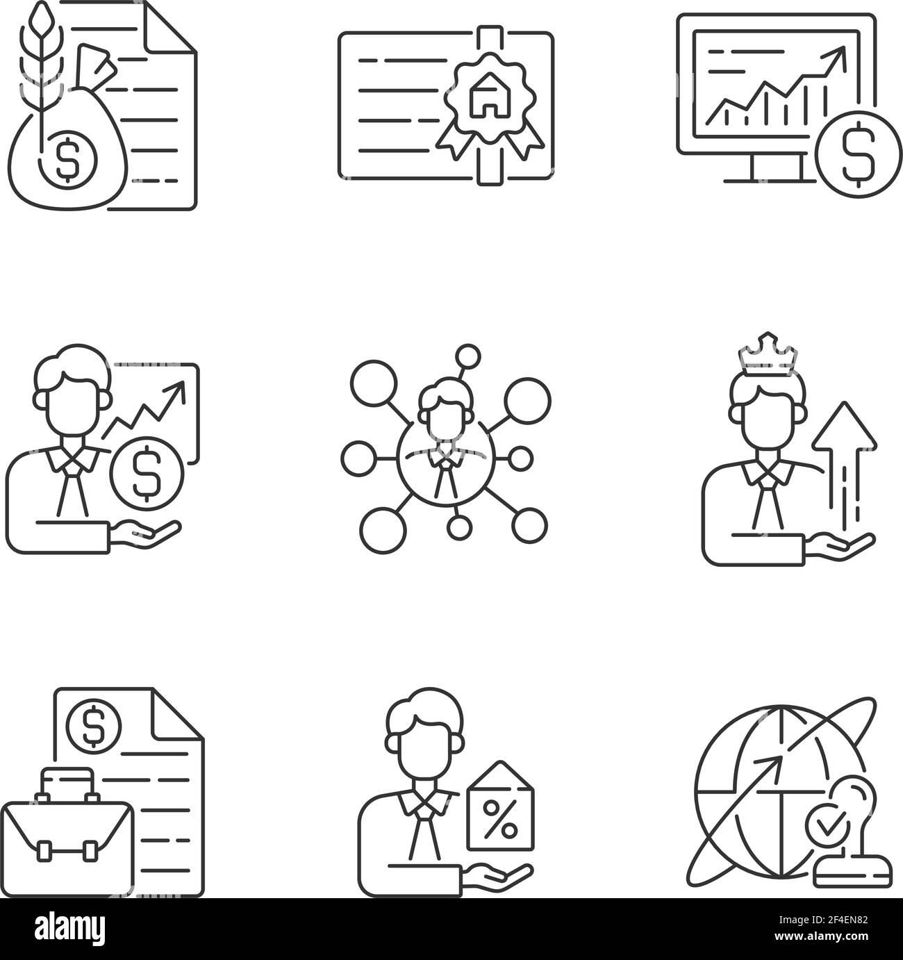 Financial advisor linear icons set Stock Vector Image & Art - Alamy