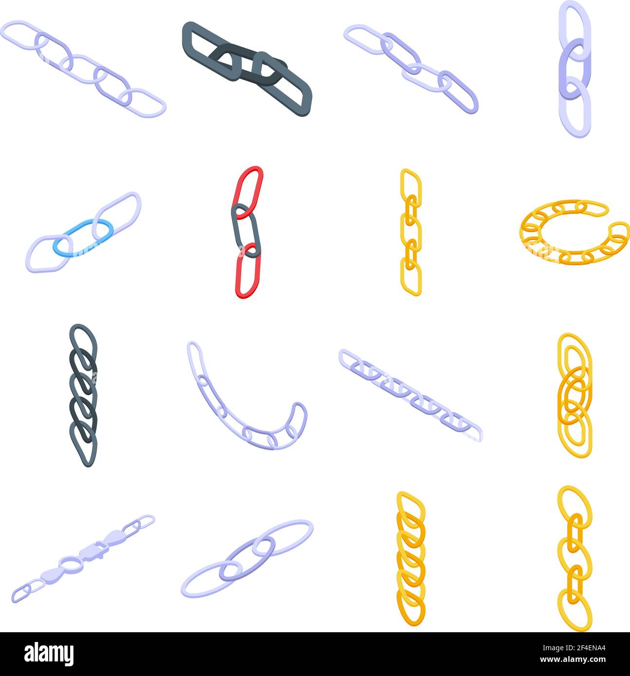 Chain link icon. Isometric of chain link vector icon for web design ...