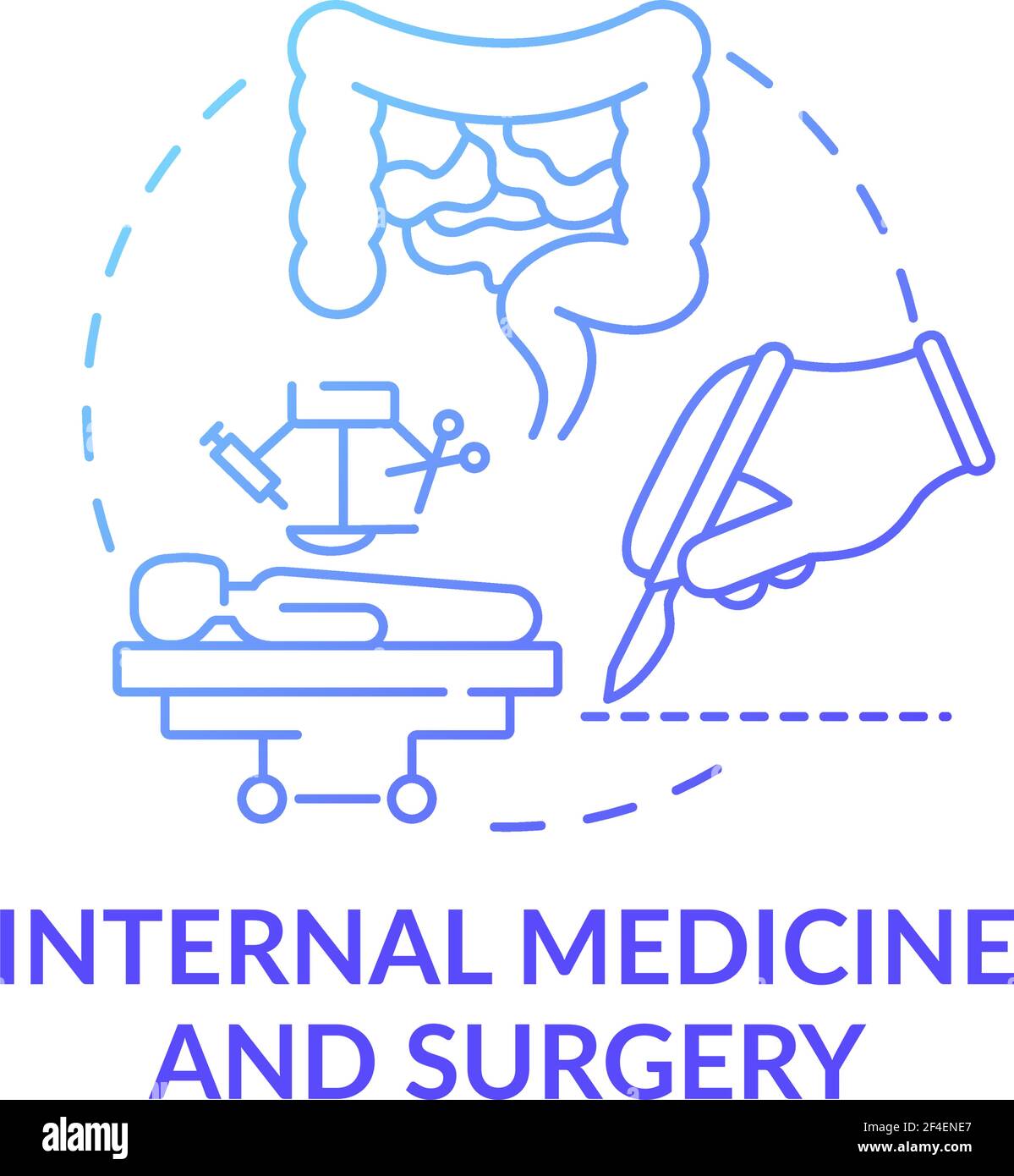 Internal medicine and surgery blue gradient concept icon Stock Vector ...