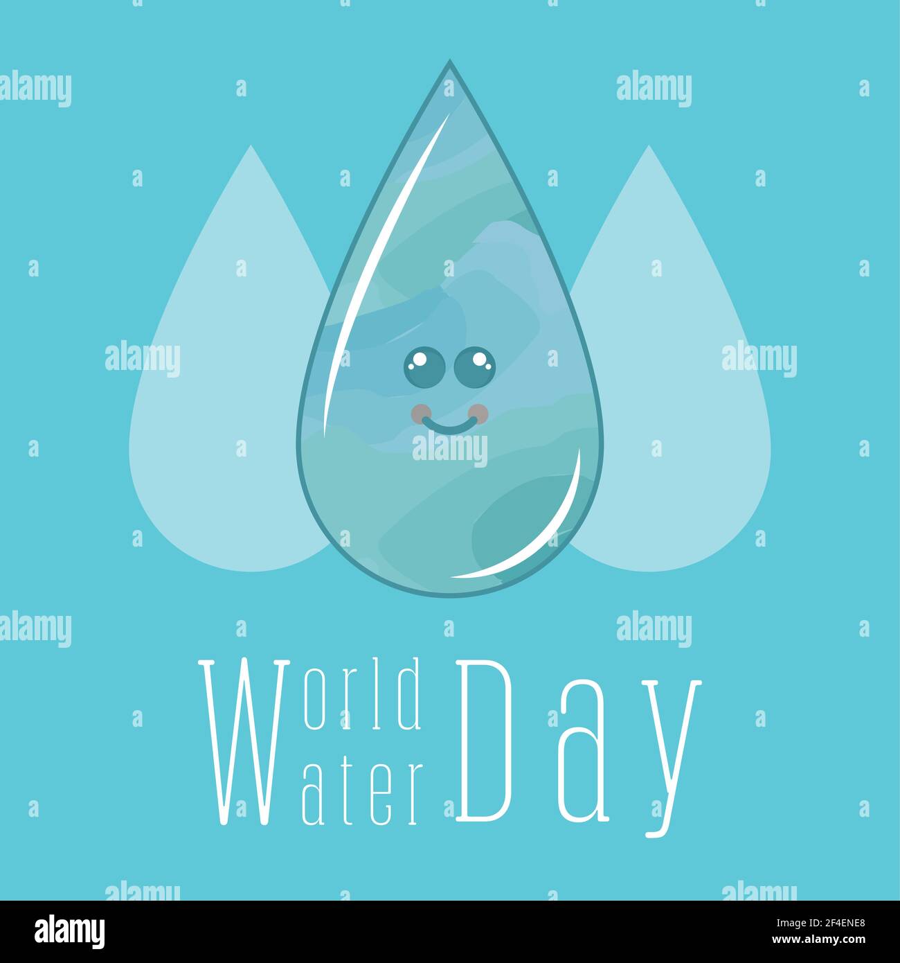 Water day poster with a happy water drop cartoon - Vector illustration ...