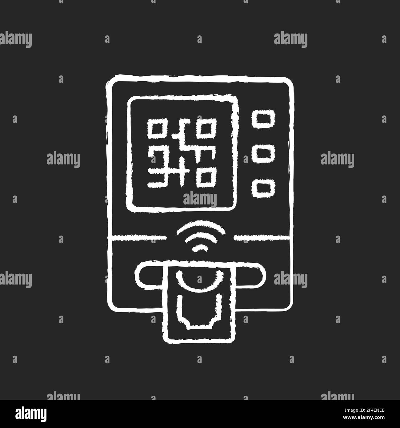 Cardless atm chalk white icon on black background Stock Vector Image ...
