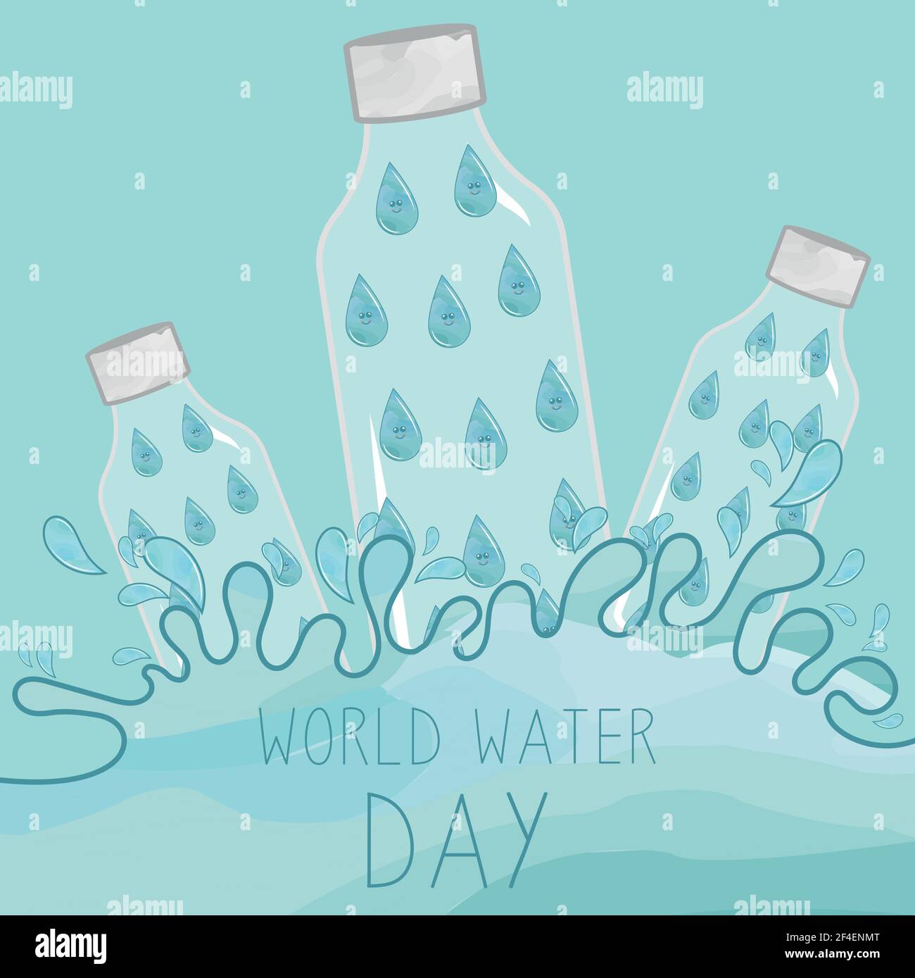 Water day poster with water bottles - Vector illustration Stock Vector ...