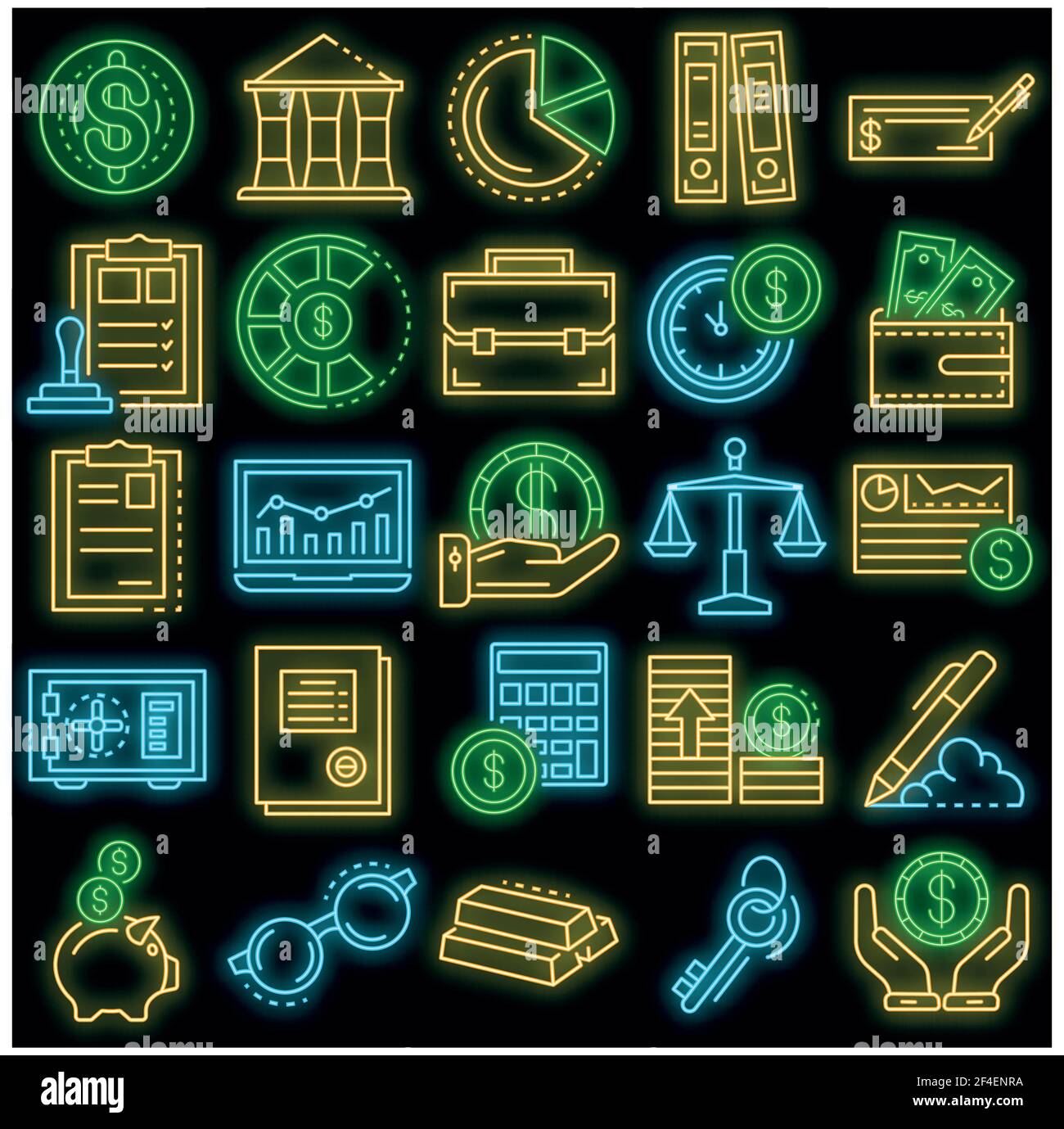Accounting day icon set. Outline set of accounting day vector icons ...