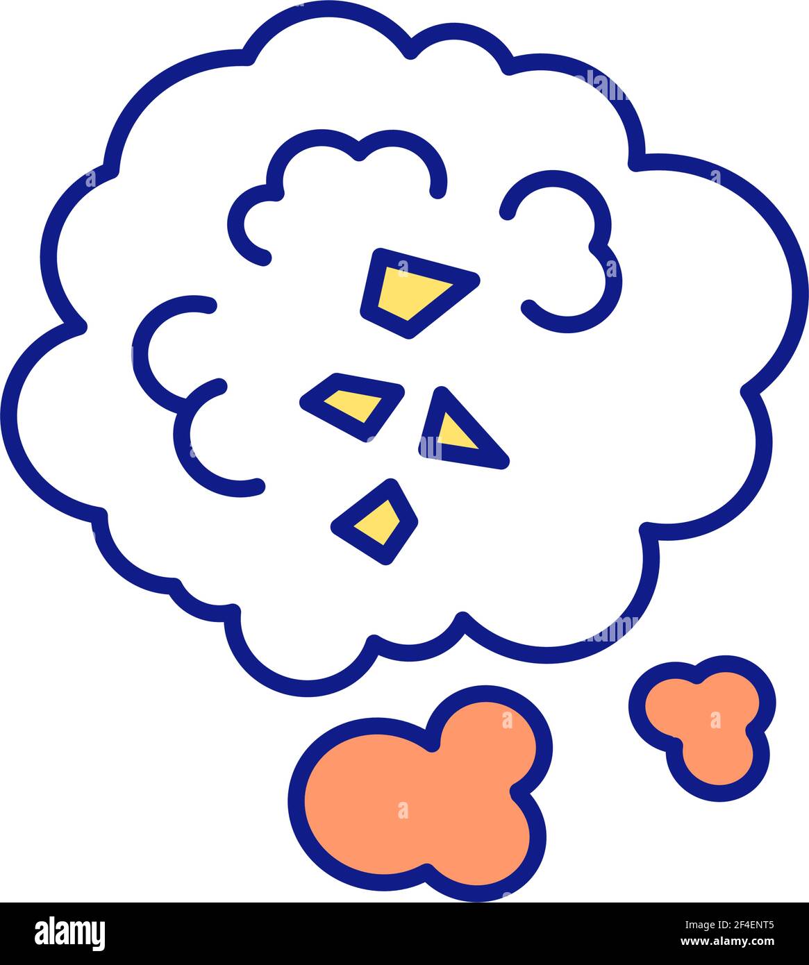 Environmental pollution with microplastic particles RGB color icon ...