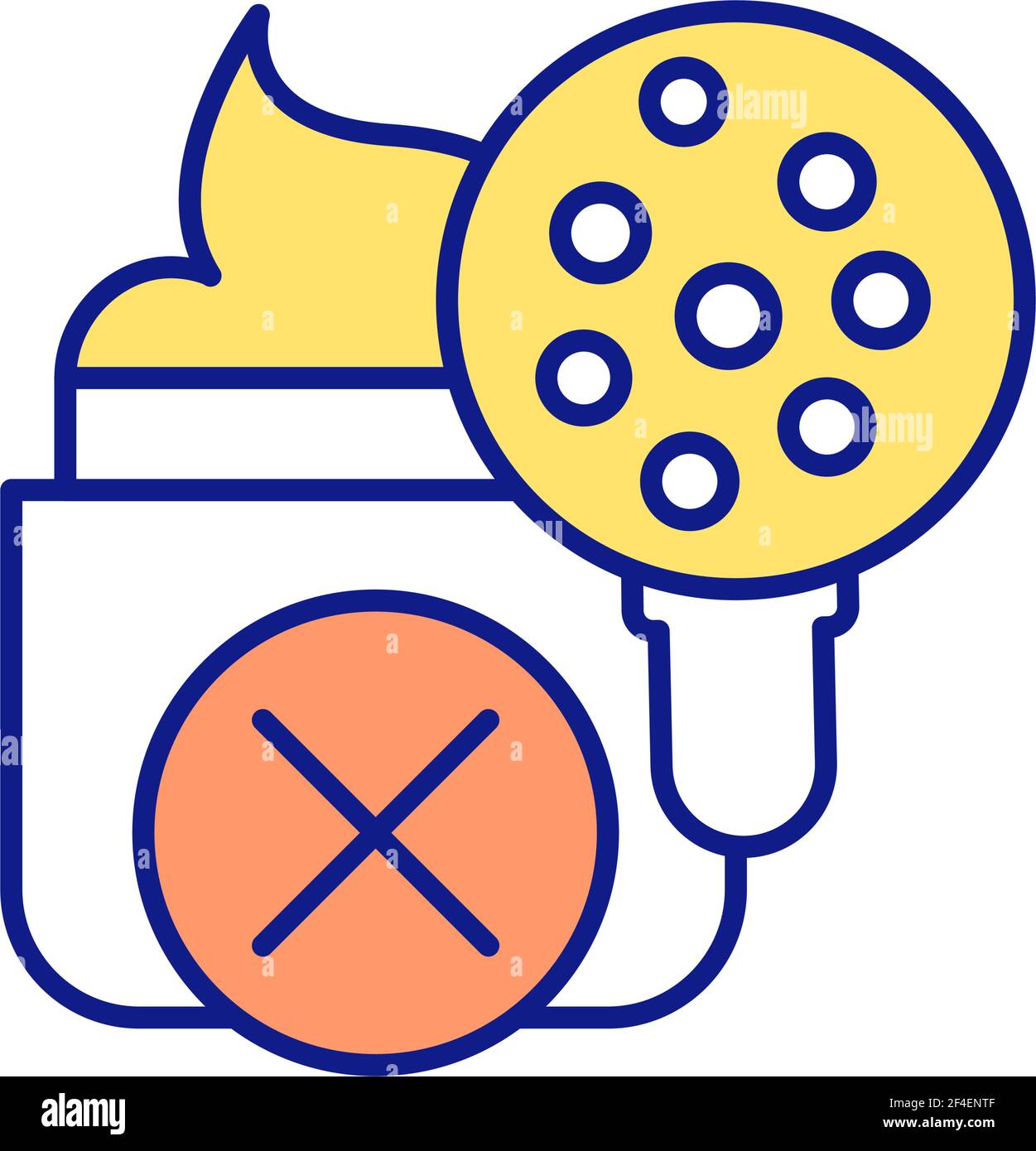 Environmental pollution with microplastic particles RGB color icon ...