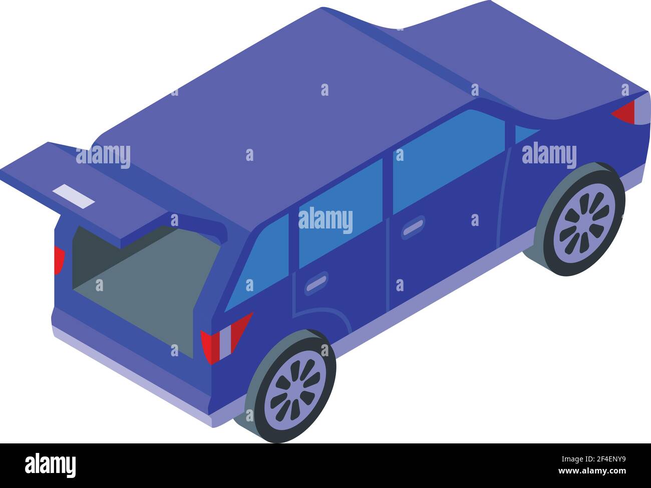 Big trunk car icon. Isometric of Big trunk car vector icon for web ...
