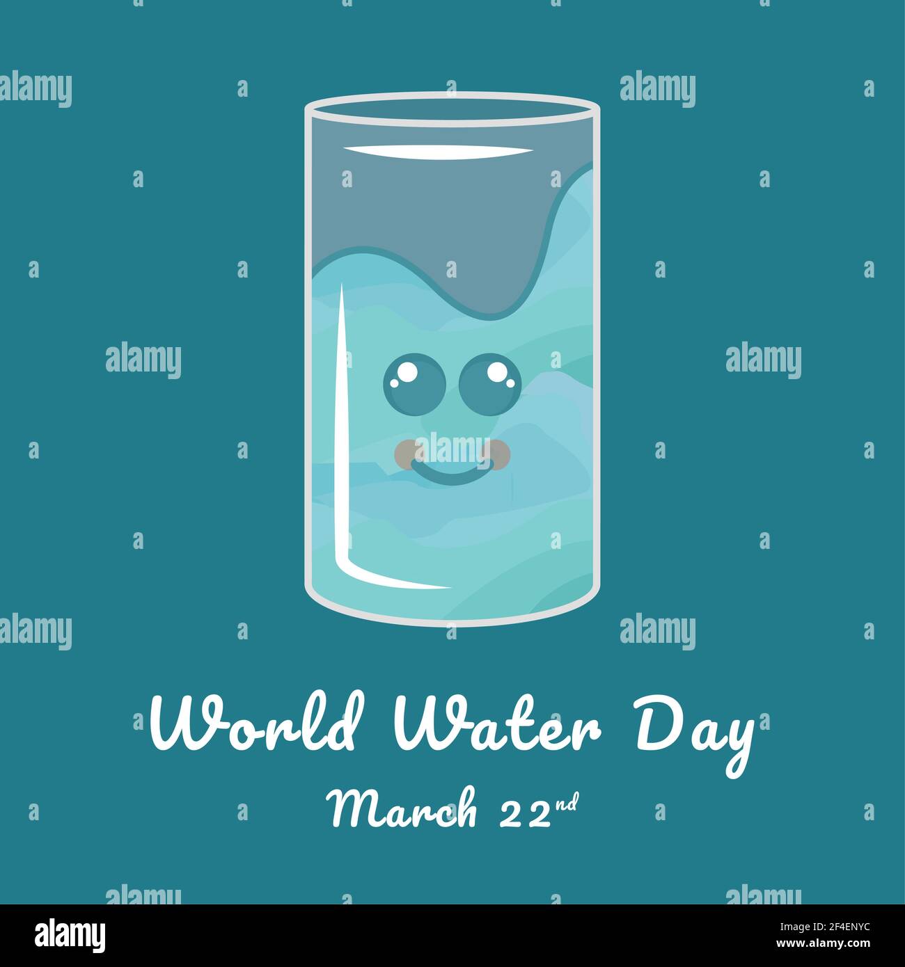 Water day poster with a happy water glass - Vector illustration Stock Vector Image & Art - Alamy