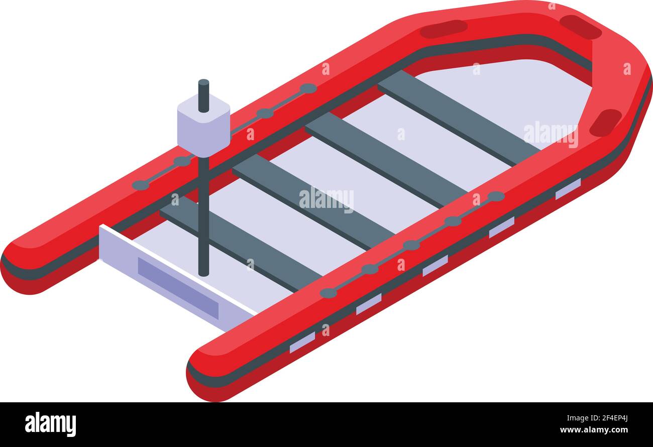 Rubber rescue boat icon. Isometric of Rubber rescue boat vector icon ...