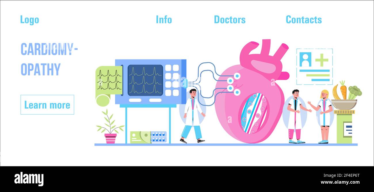 Cardiomyopathy concept vector for medical website, header, blog. Heart ...