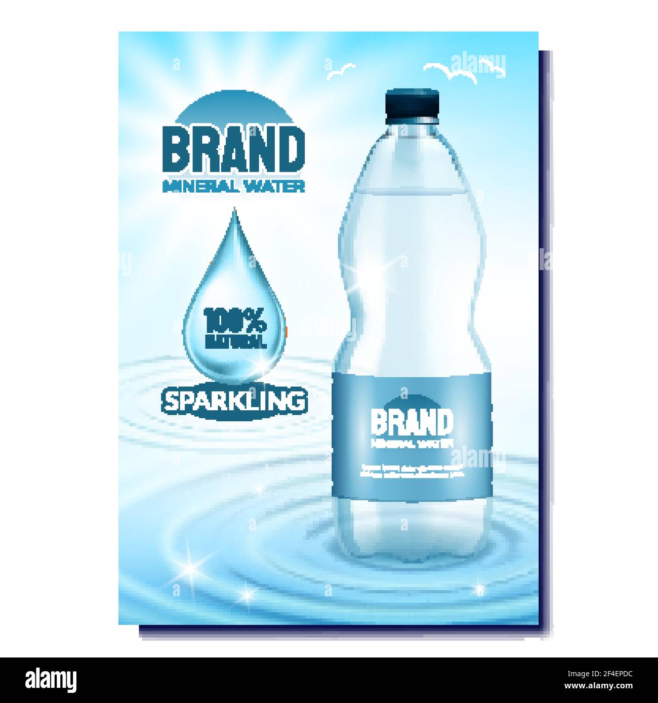 Mineral Water Creative Promotional Banner Vector Illustration Stock ...
