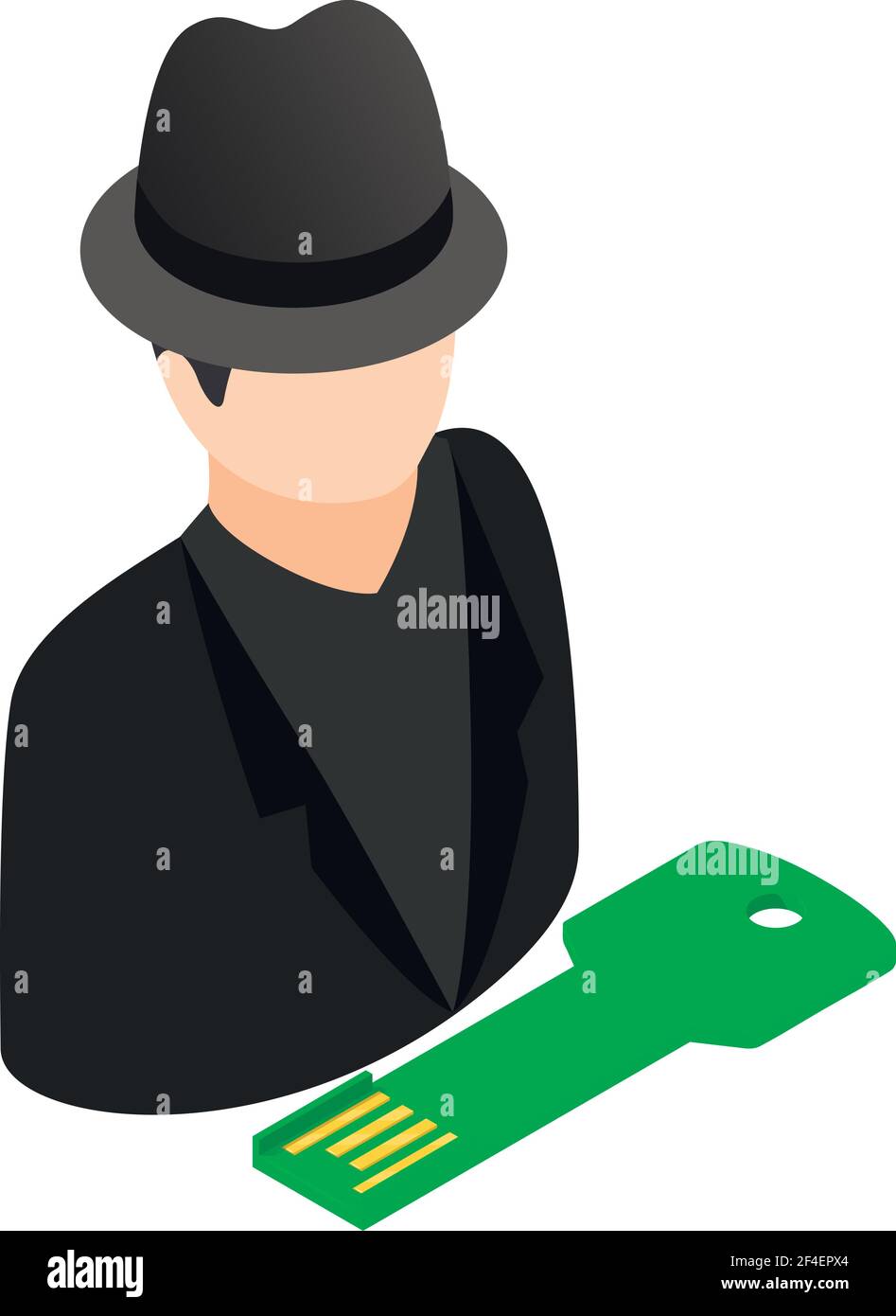 Hacking attack icon. Isometric illustration of hacking attack vector ...