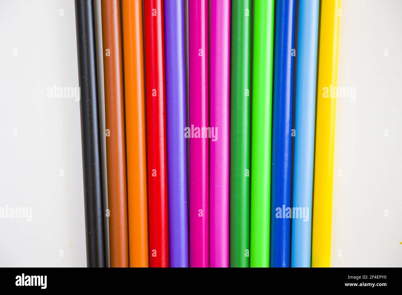 Colorful markers gradient on white background Stock Photo - Alamy