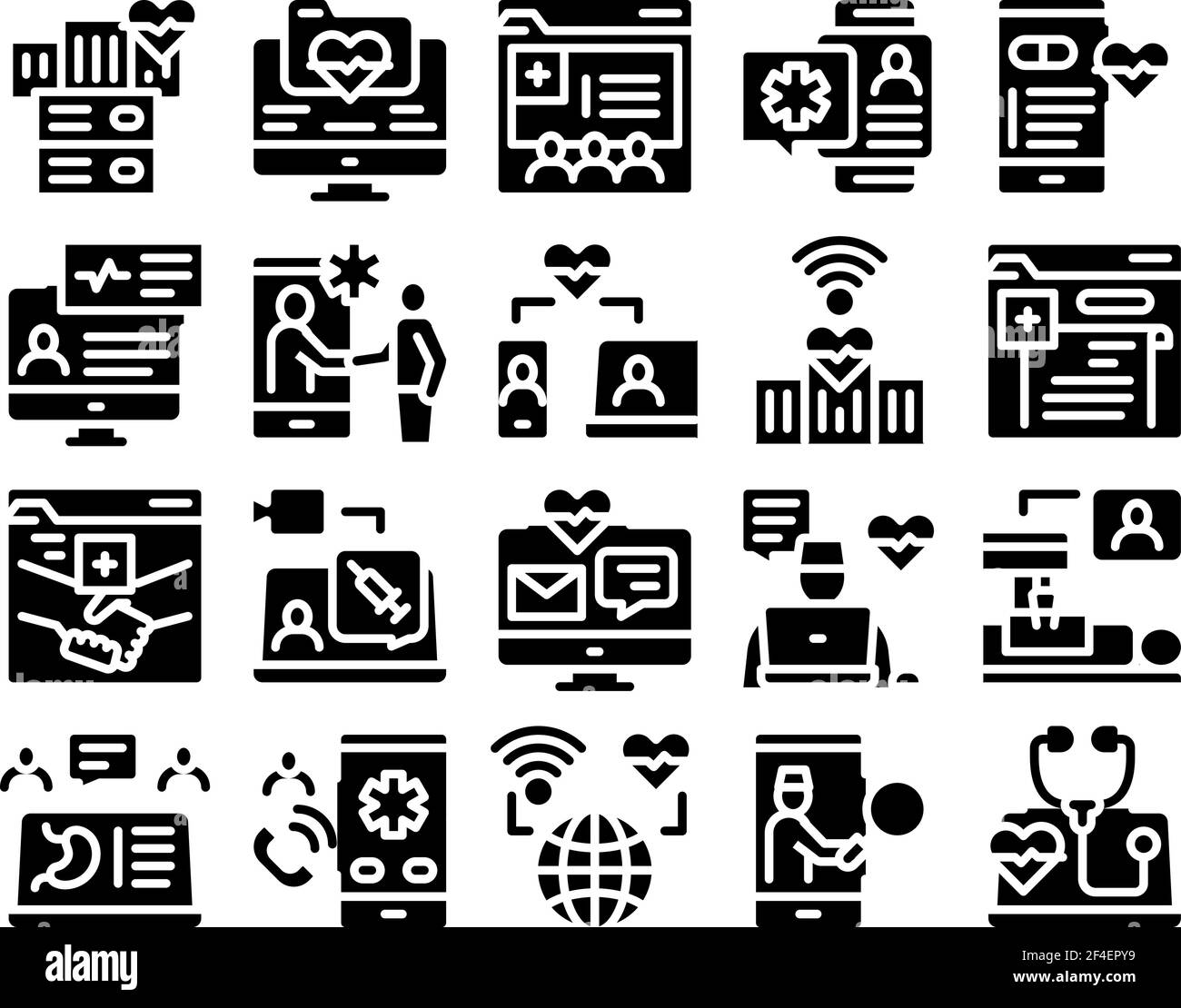 Video call flat icons Black and White Stock Photos & Images - Alamy