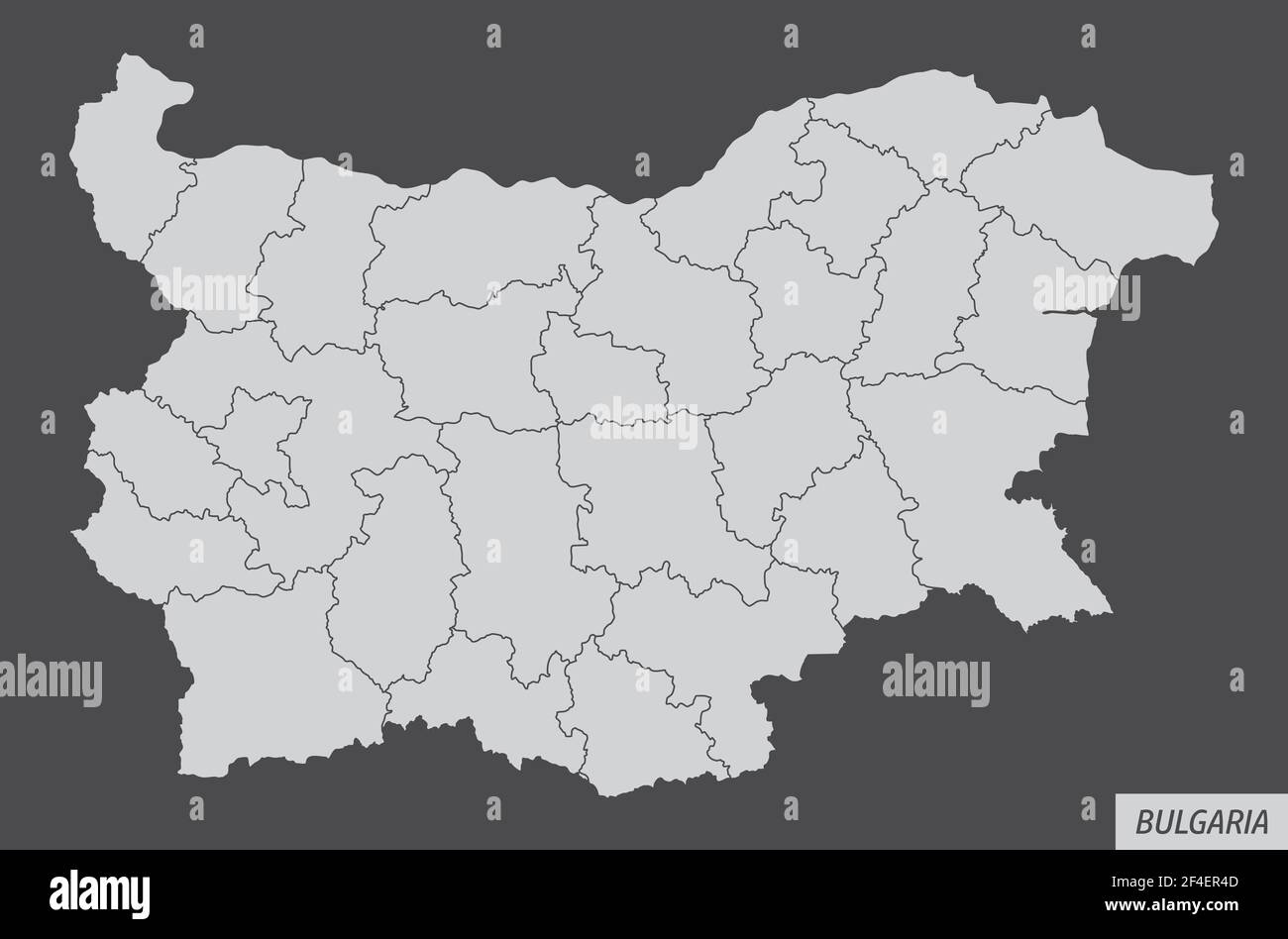 The Bulgaria isolated map divided in regions Stock Vector Image & Art ...