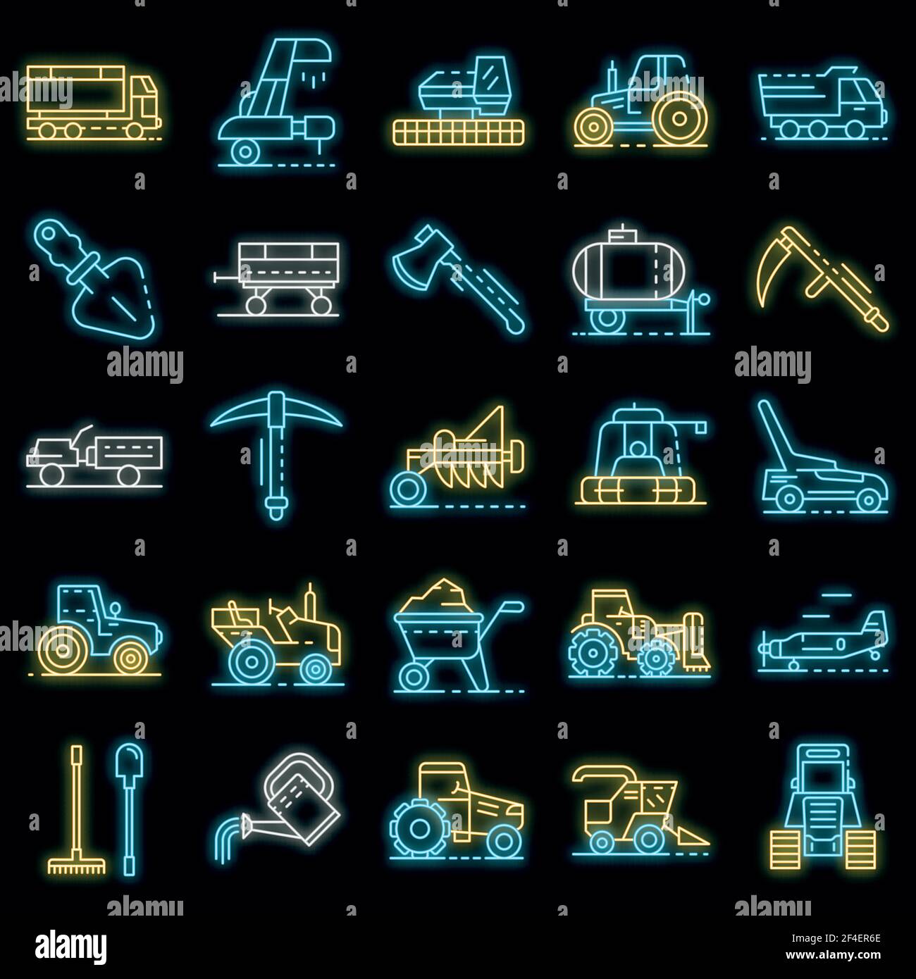 Farming equipment icon set. Outline set of farming equipment vector ... Farming equipment icon set. Outline set of farming equipment vector ...