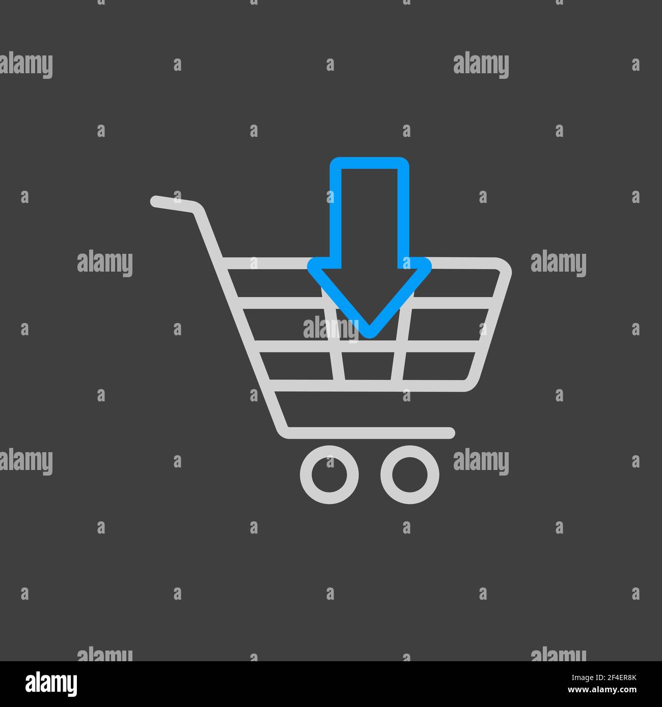 Shopping cart with an arrow icon. E-commerce sign. Graph symbol for ...