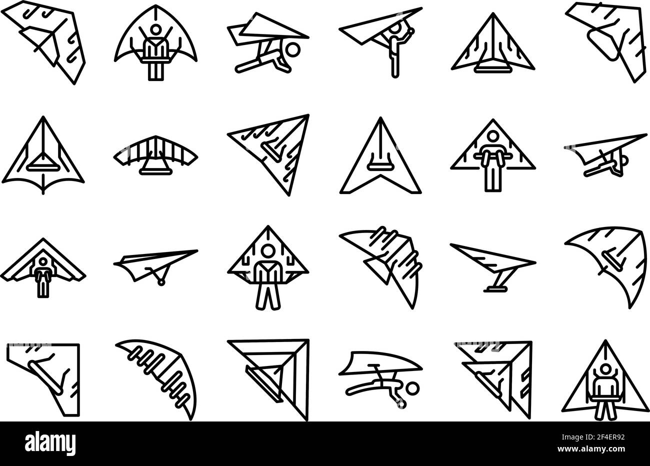 Hang glider icon. Outline hang glider vector icon for web design ...