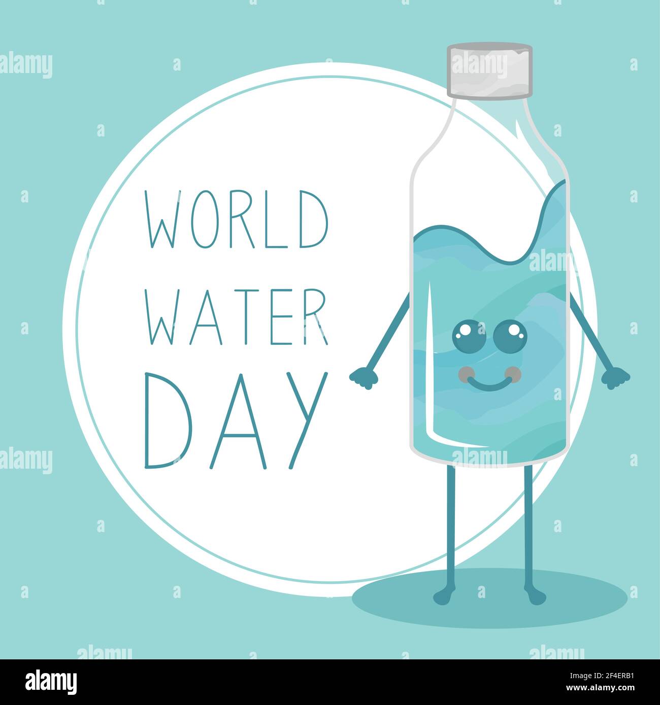 Water day poster happy water bottle cartoon - Vector illustration Stock ...