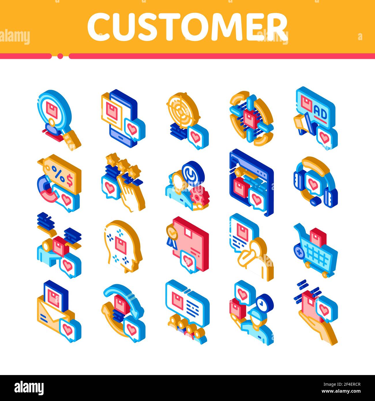 Buyer Customer Journey Isometric Icons Set Vector Stock Vector Image ...
