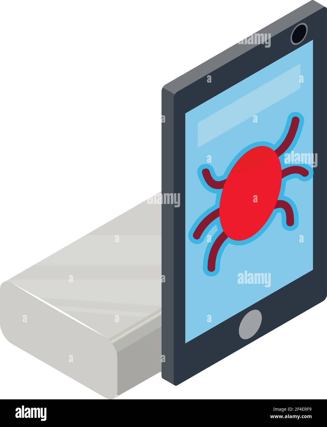 Infected smartphone icon. Isometric illustration of infected smartphone ...