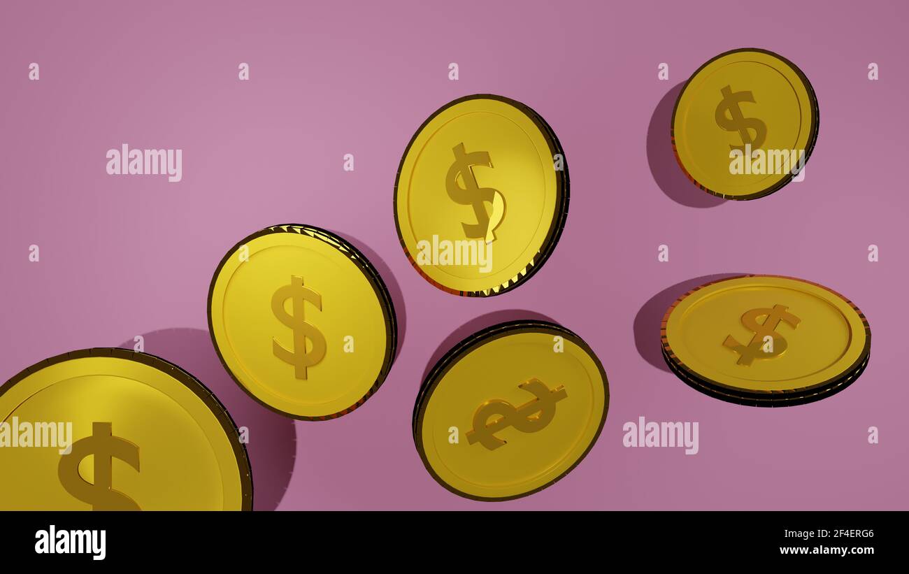 Golden coin flat line hi-res stock photography and images - Alamy