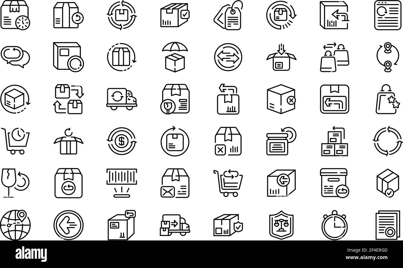 Return of goods icon. Outline return of goods vector icon for web ...