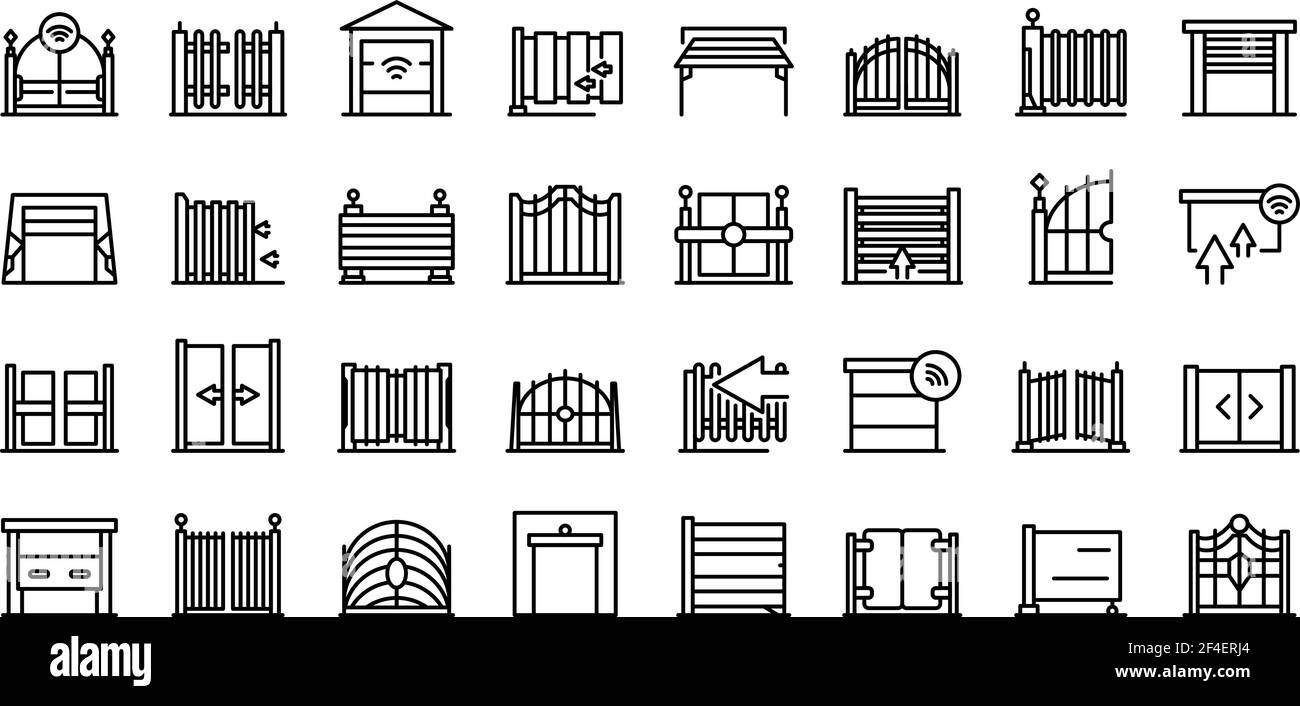 Automatic gate icon. Outline automatic gate vector icon for web design ...