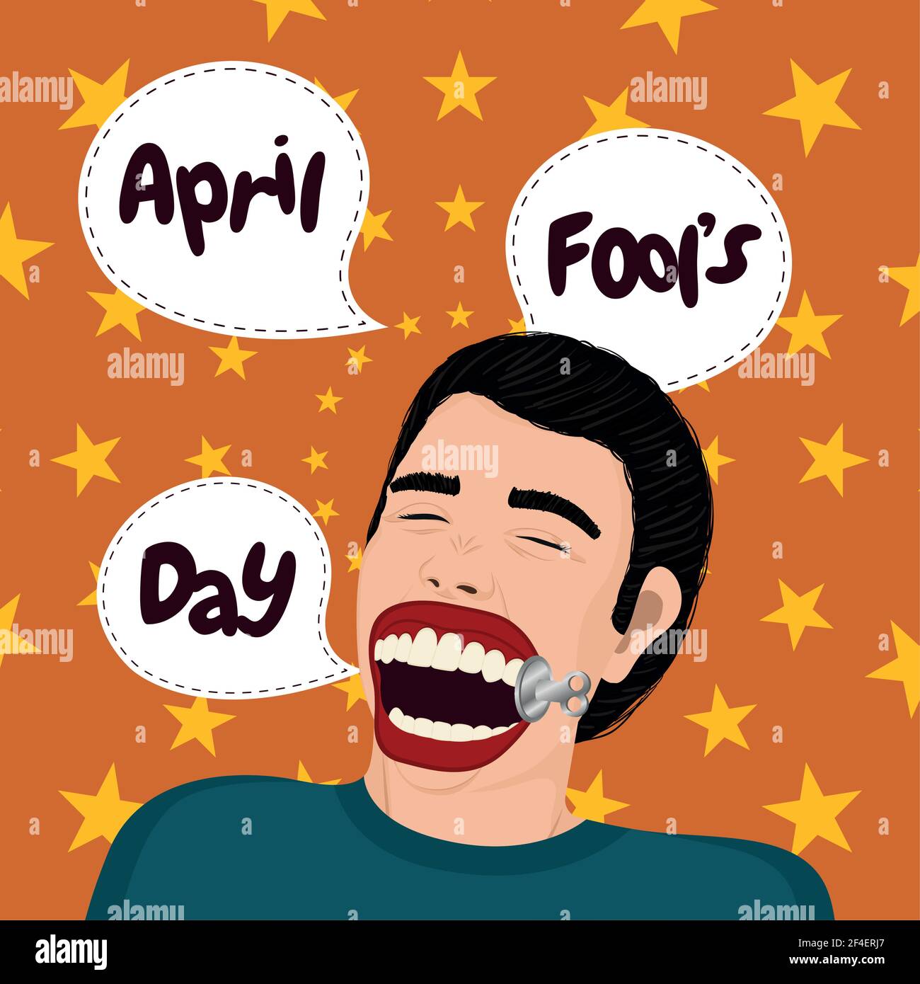 April fool day poster. Laughing man with funny mouth. Pop art style ...