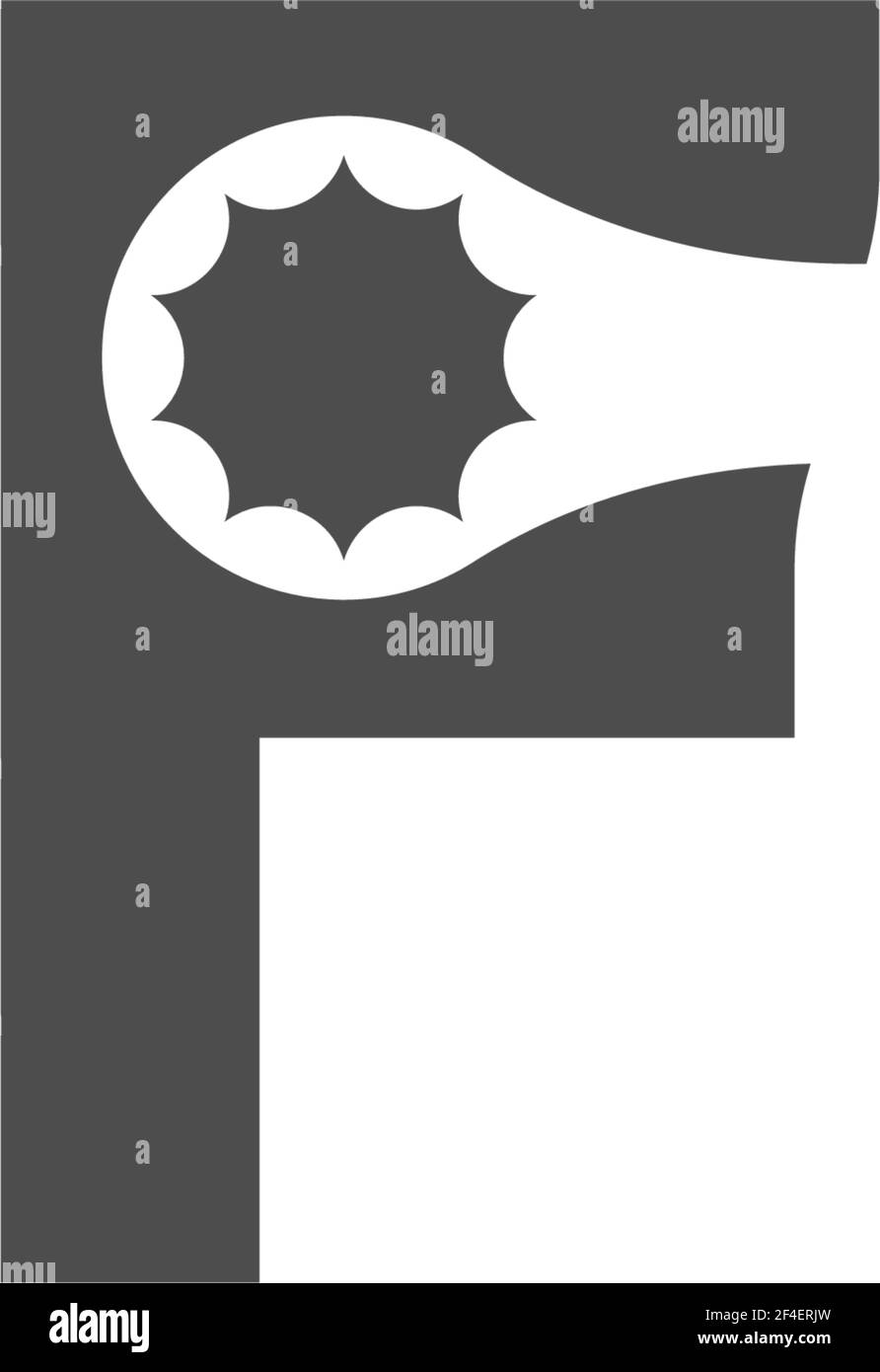 Letter F logo icon with wrench design vector illustration Stock Vector ...