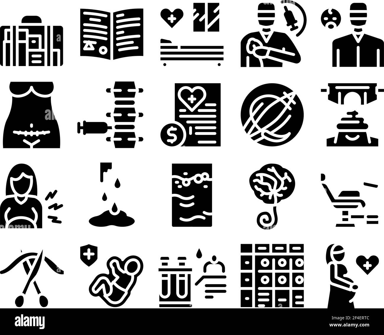 Maternity Hospital Glyph Set Vector Illustration flat Stock Vector ...