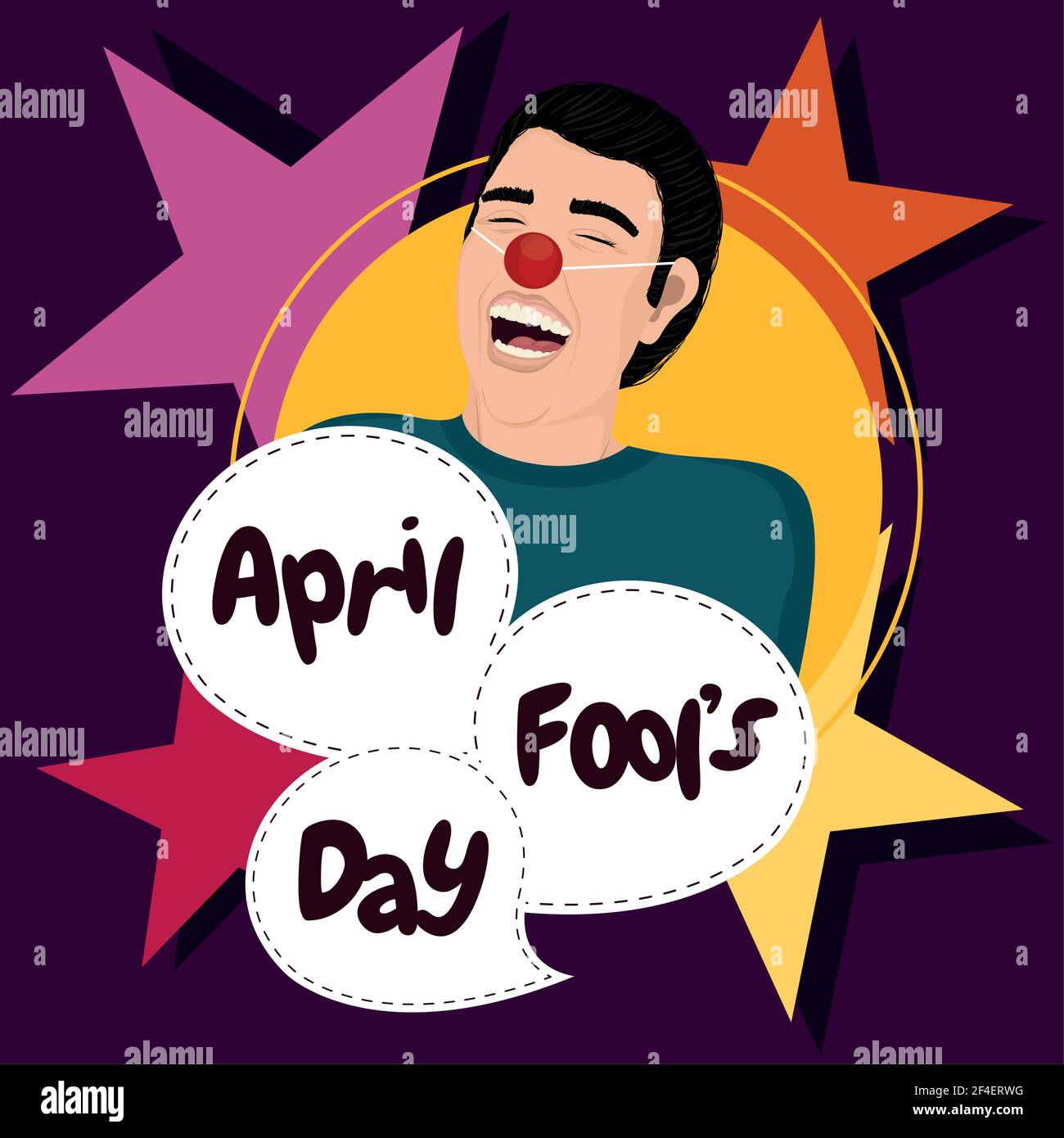 April fool day poster. Happy man pop art style - Vector Stock Vector ...