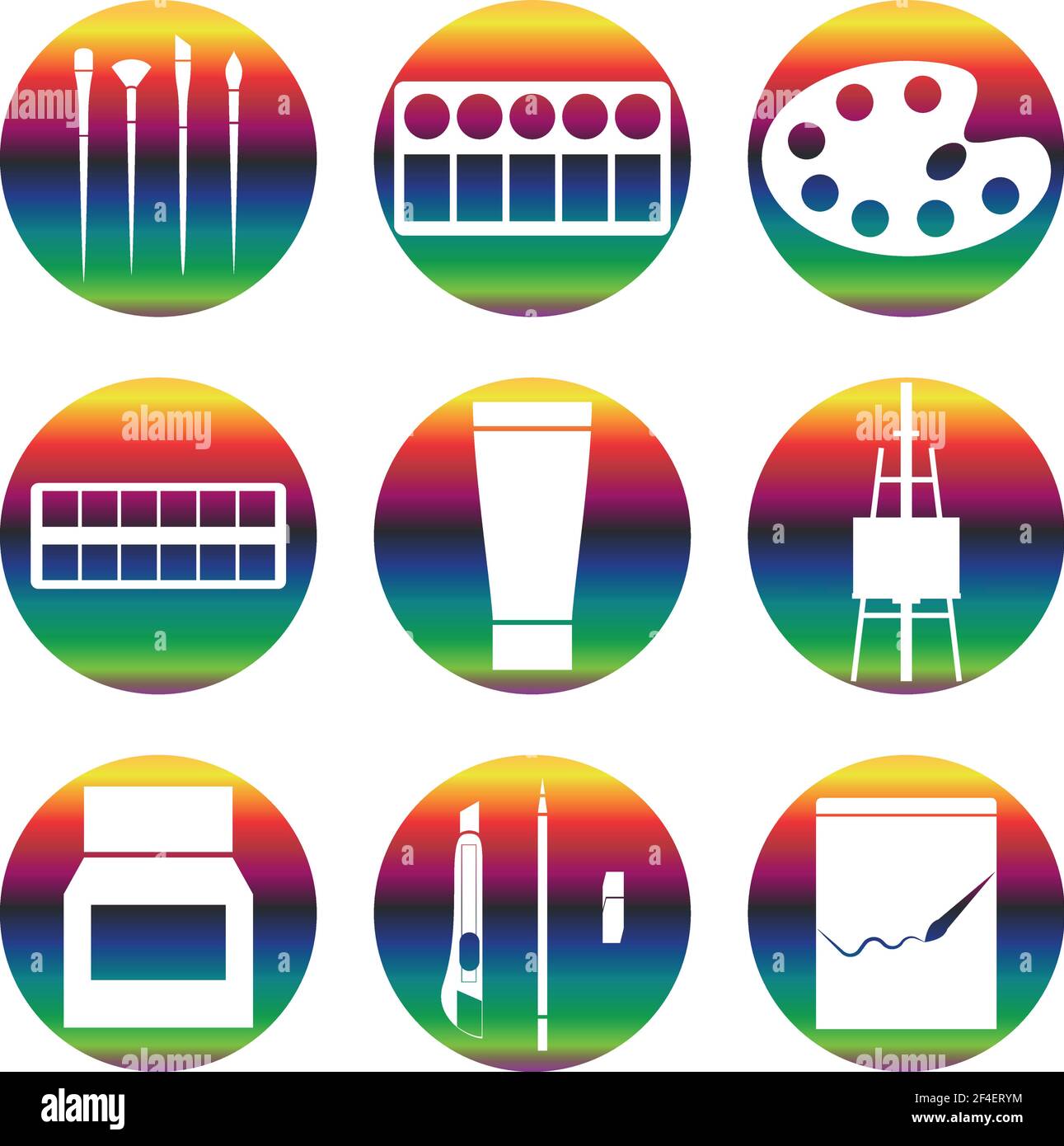 Vector rainbow Icons set arts. Gradient EPS 10 Stock Vector Image & Art ...