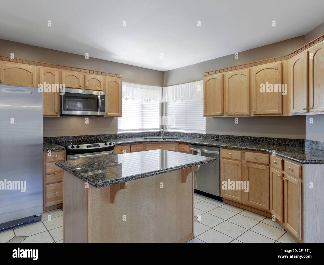 Modern residential kitchen interior Stock Photo - Alamy