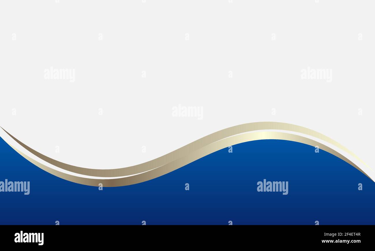 Blue and gold wavy shape background. Smart design for your business ...