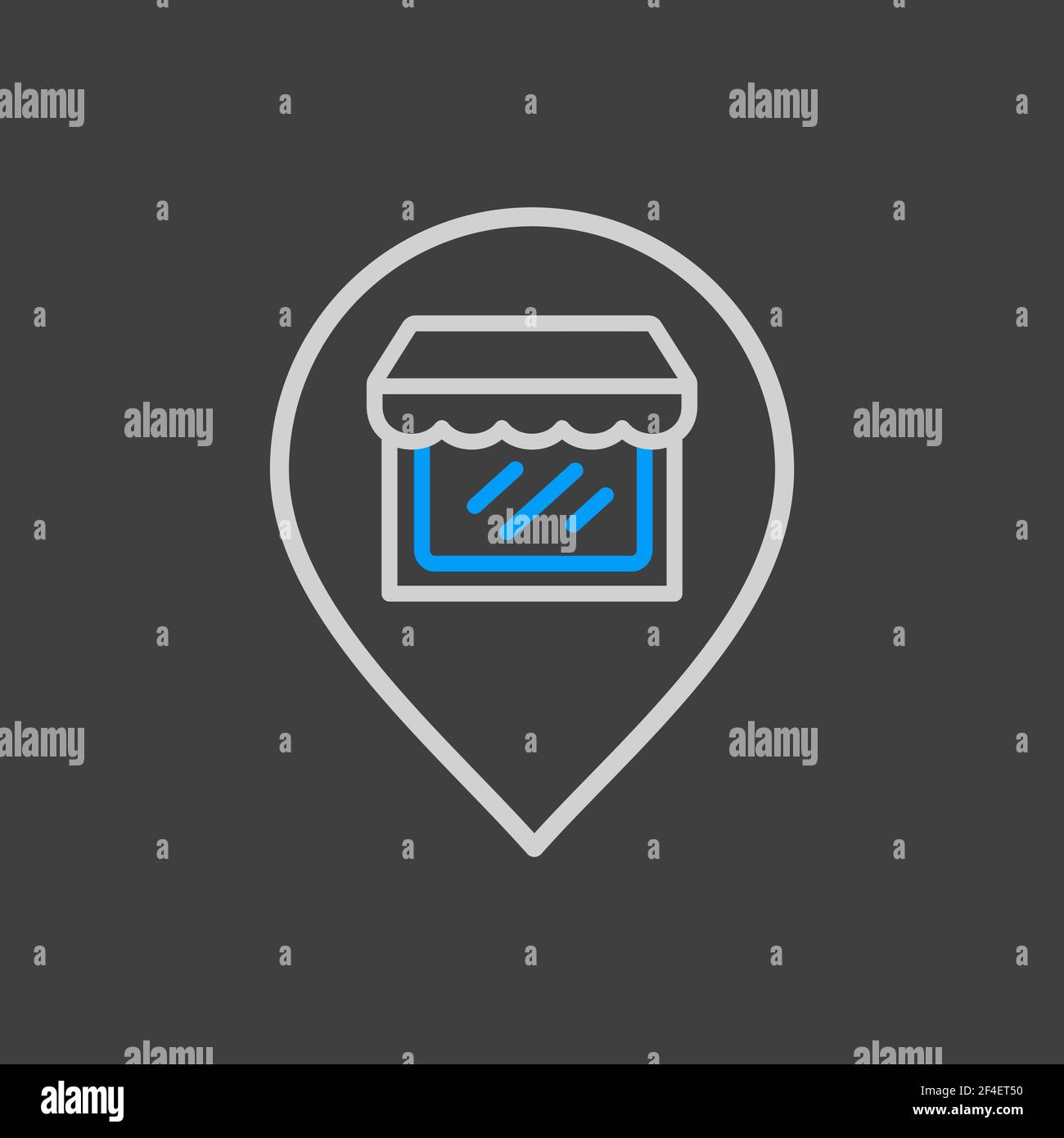 Supermarket store front pin map icon. E-commerce sign. Graph symbol for ...