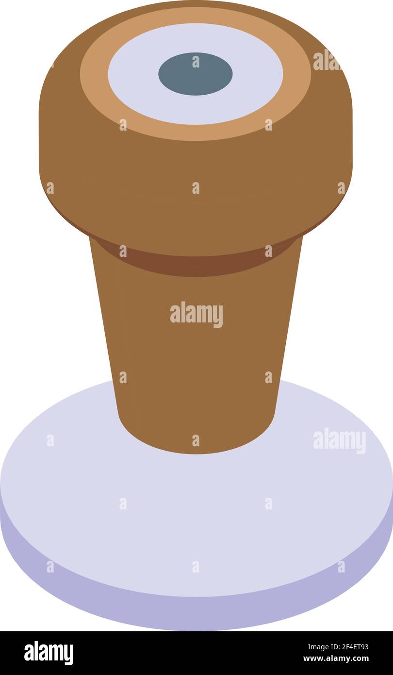 Coffee tamper icon. Isometric of Coffee tamper vector icon for web ...