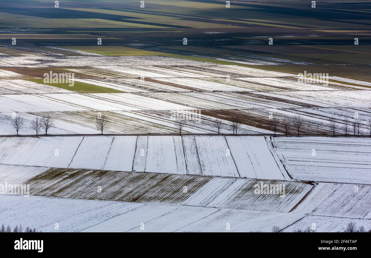 Bird’s Eye View of the Fields and Agricultural Parcel. Aerial Views ...
