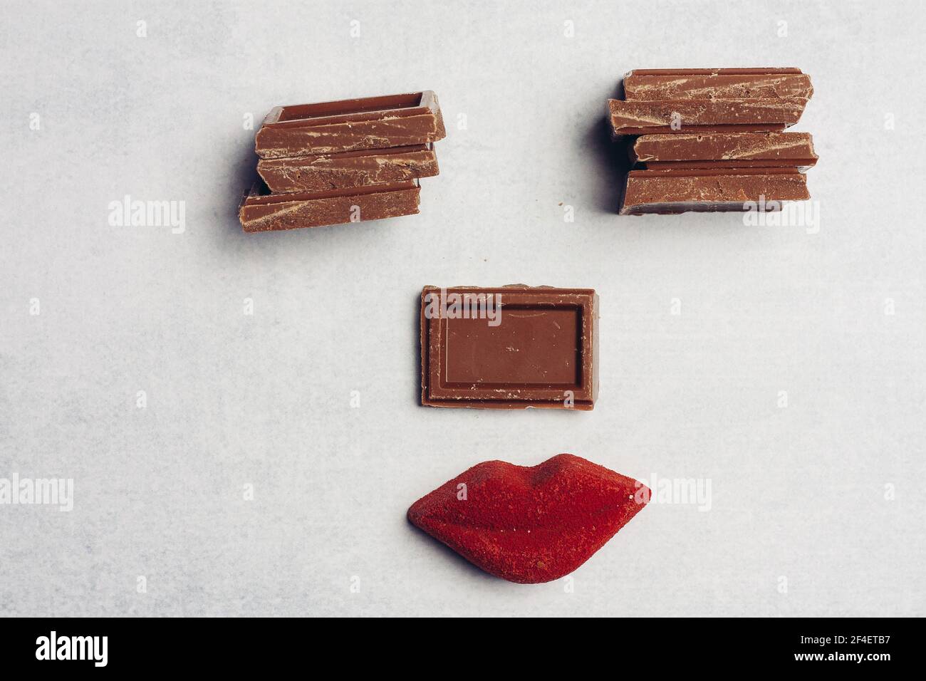 chocolate bar red lips marmalade sweets delight candy Stock Photo - Alamy