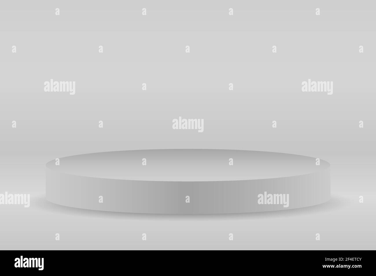 Gray podium, platform for presentation. Presentation circle of white ...